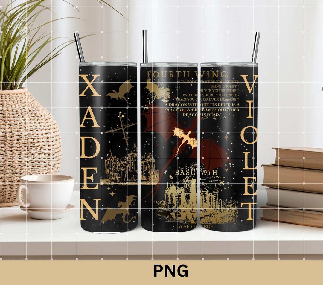 Fourth Wing PNG, Xaden Riorson Tumbler Design, Violet Sorrengail ...