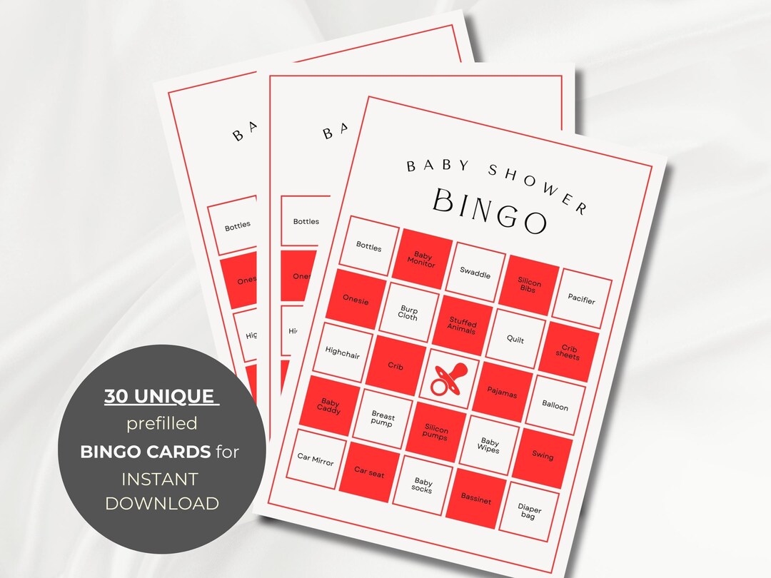 Neutral Baby Shower Games – Gender Neutral Checker Set – Red & White ...