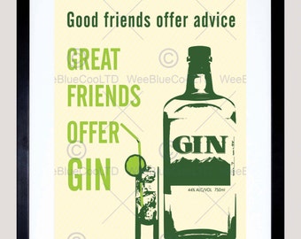Funny gin quote | Etsy