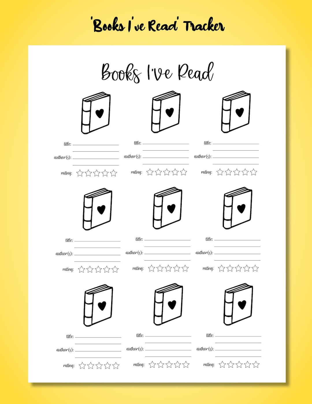 Printable Color-in Book Tracker for Book Lovers, Book Worms, and People ...