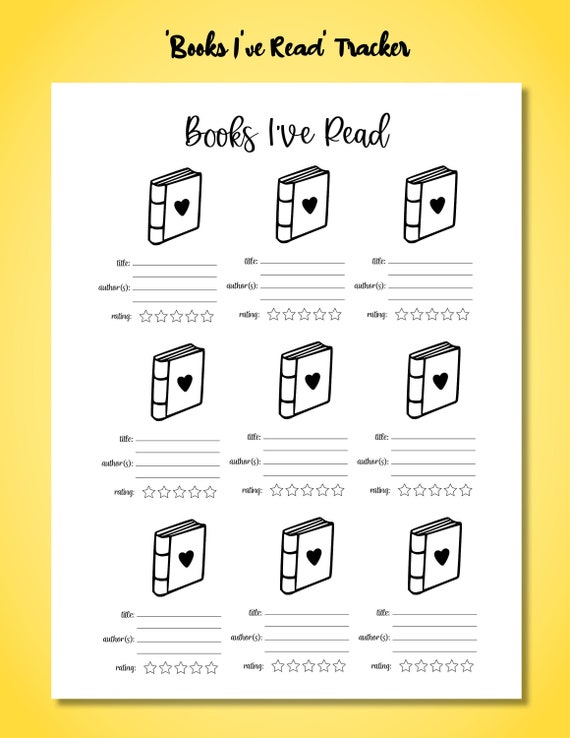 Printable Color-in Book Tracker for Book Lovers Book Worms | Etsy