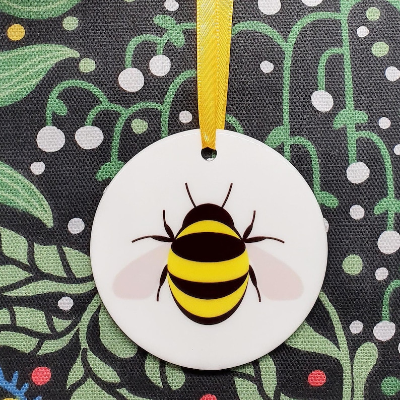 Bee Ceramic Decoration: Gardener Gift Hanging Ornament - Etsy UK