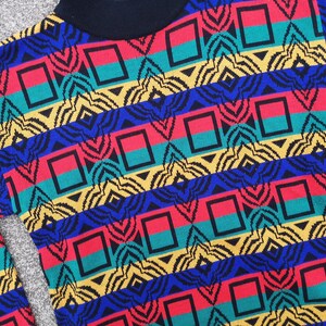 Killer Vintage 80's / 90's 100% Acrylic Knit / Funky Geometric Madness ...