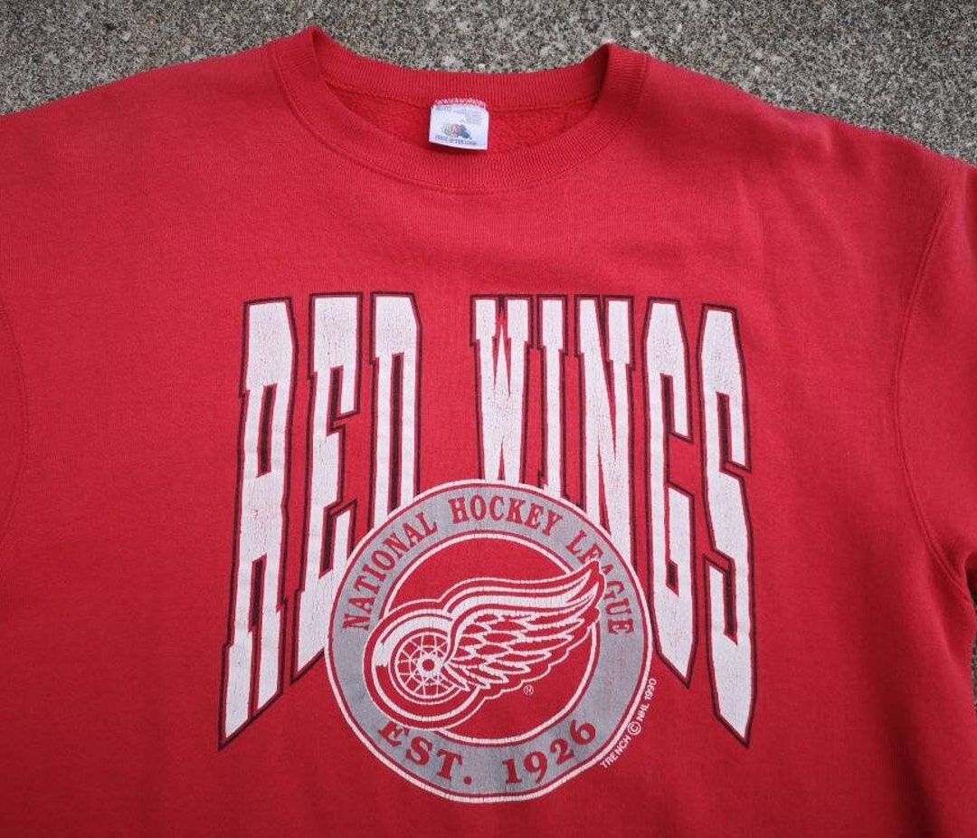 Vintage & Perfectly Faded 1990 Detroit Red Wings Crew-neck Sweatshirt ...