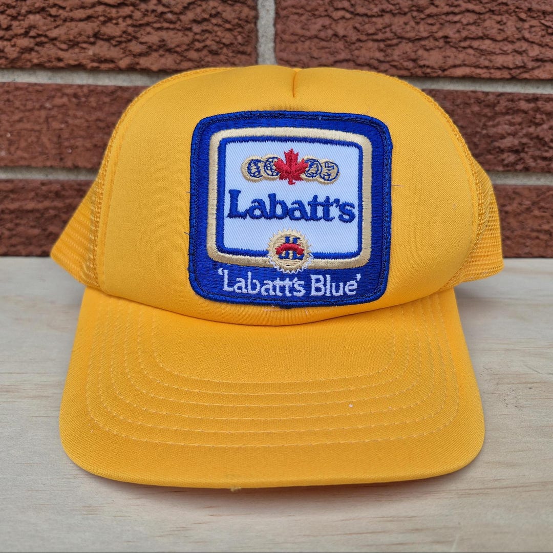 Vintage & Awesome 80's Labatt's Blue / Bright Yellow / Beer Snapback ...