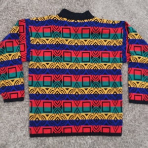 Killer Vintage 80's / 90's 100% Acrylic Knit / Funky Geometric Madness ...