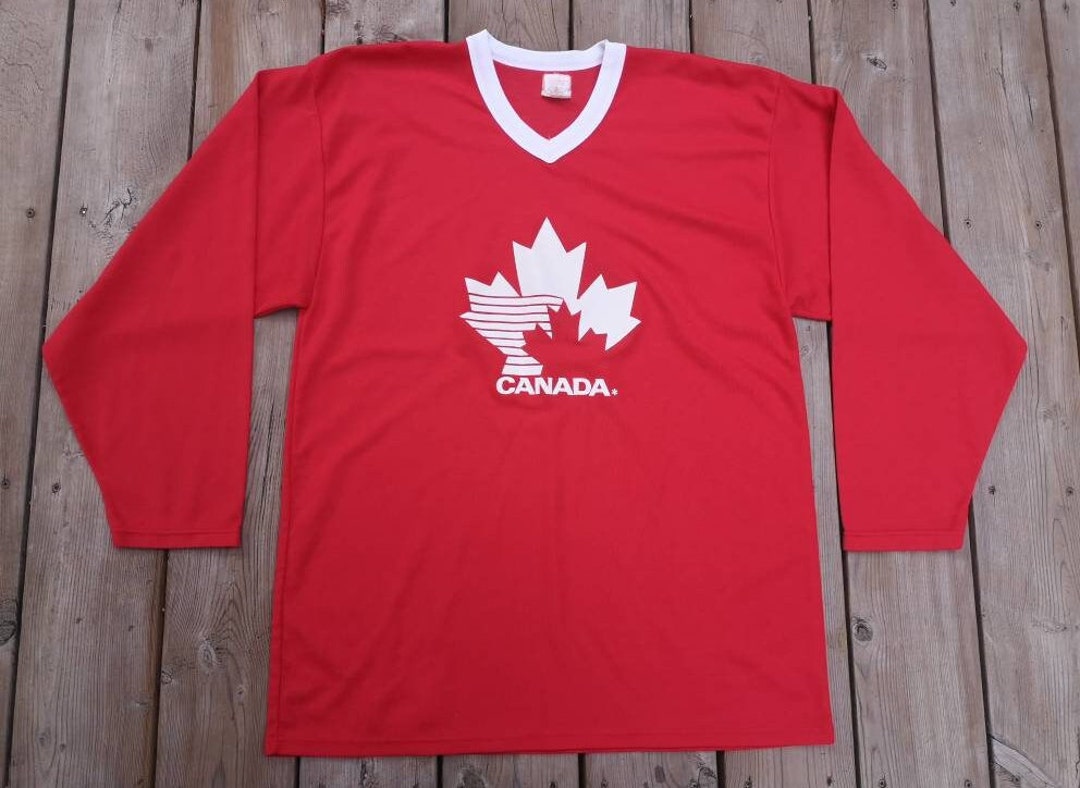 Vintage 80's Official Team Canada Olympic Hockey Team Jersey Made in ...