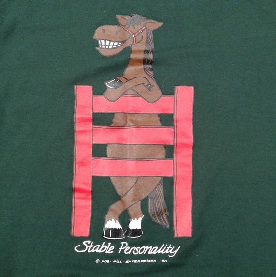Vintage 1990 Funny Horse "Stable Personality" t-shirt… - Gem