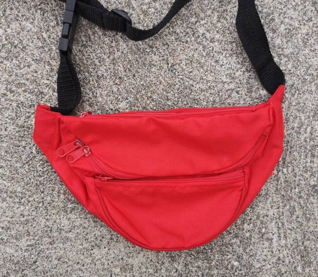 Vintage & Classic 80's / 90's Bright Red / Fanny Pack Waist Bag Bum Bag ...