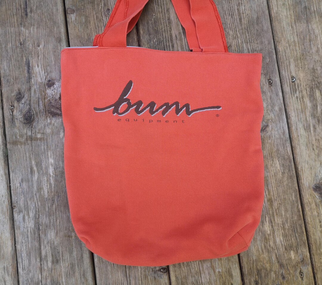Vintage & Rad 90's BUM EQUIPMENT Upcycled Orange + Grey Interior Tote ...