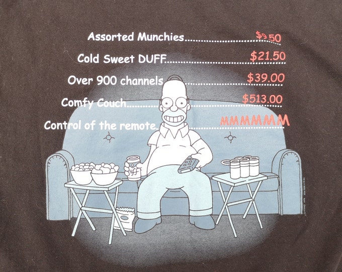 Vintage 2002 Homer Simpson / the Simpsons Couch Potato Checklist Funny ...