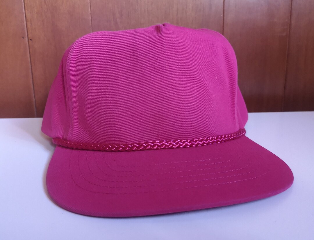 Vintage 80s Deadstock Snapback Cap: Pink Purple Rope Brim - Etsy