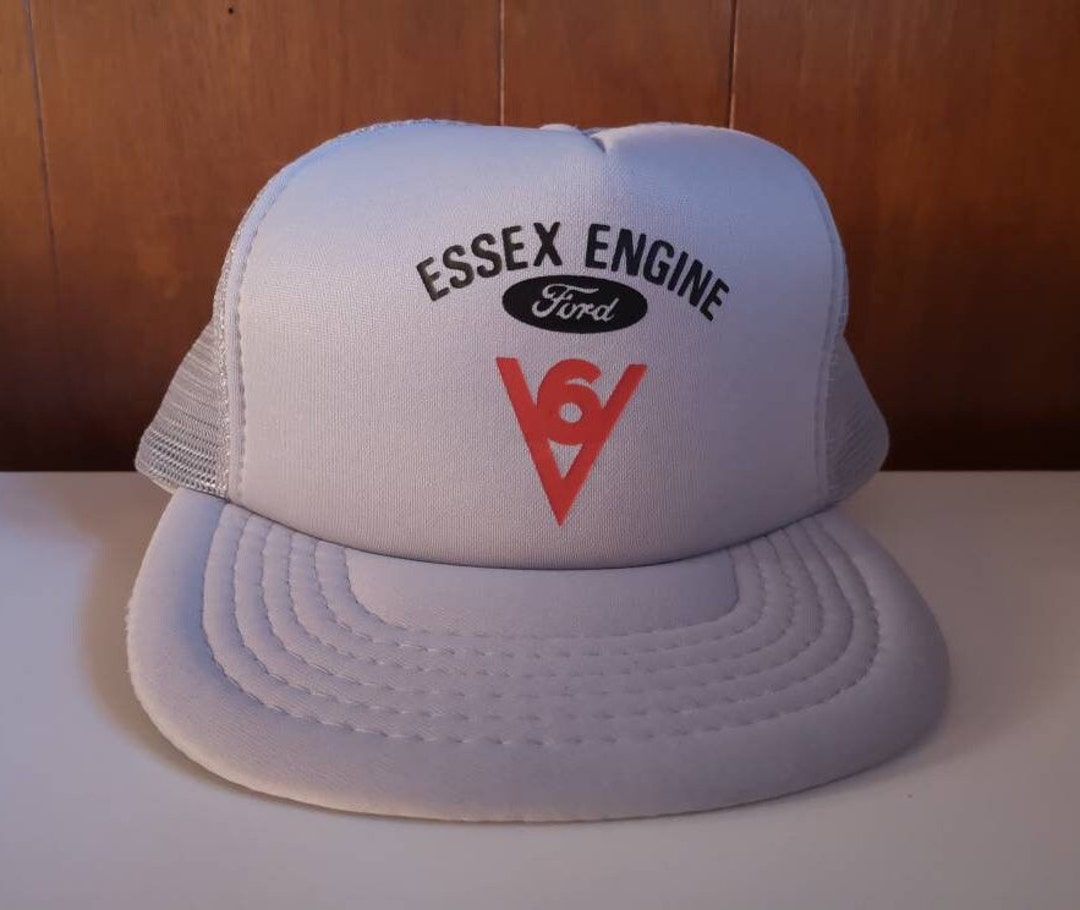 Vintage 80's Ford Essex Engine V6 Vintage Cheese Grater Snapback Mesh ...