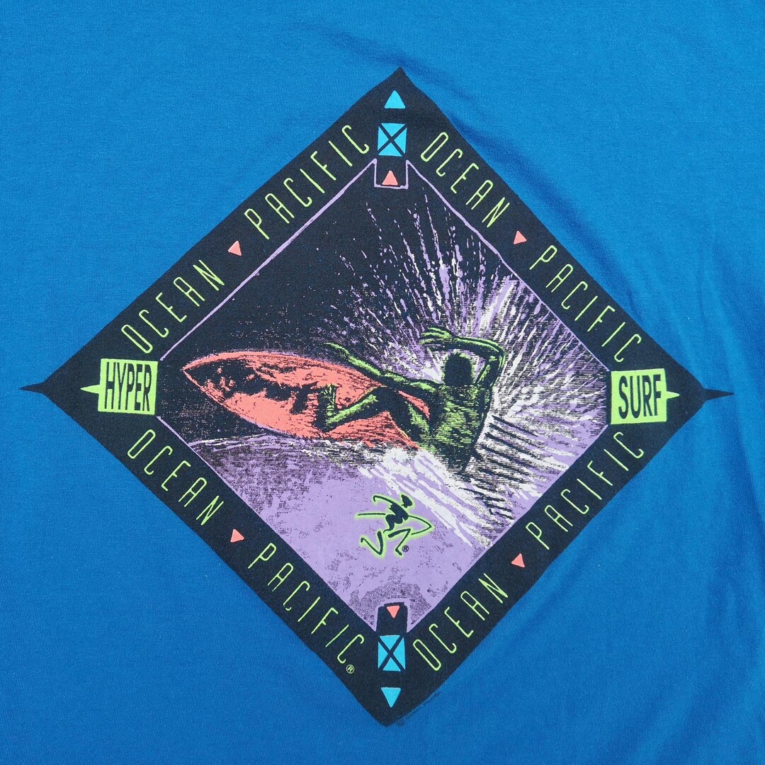 Vintage 90s Ocean Pacific Hyper Surf T-shirt: Single Stitch, Made in ...