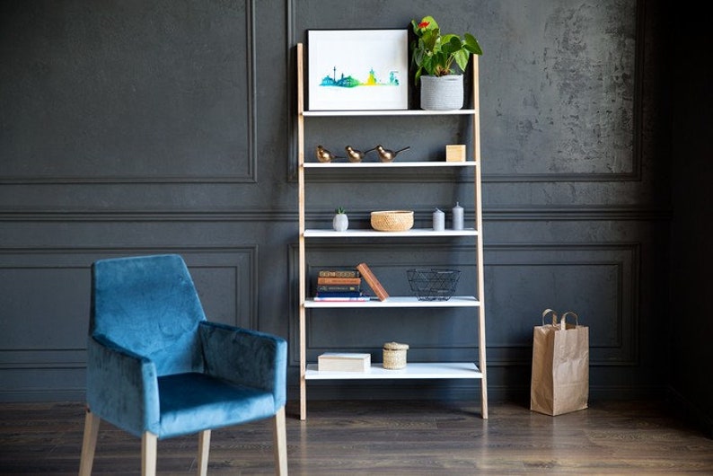 ASHME Wide Ladder Shelf Shelving Unit for Living Room | Etsy