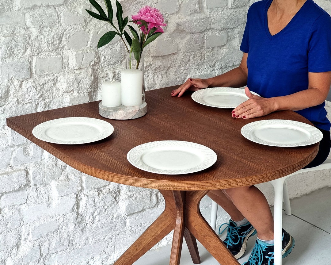 Half Racetrack Dining Table for 4 JUBI Ashveneer - Etsy UK