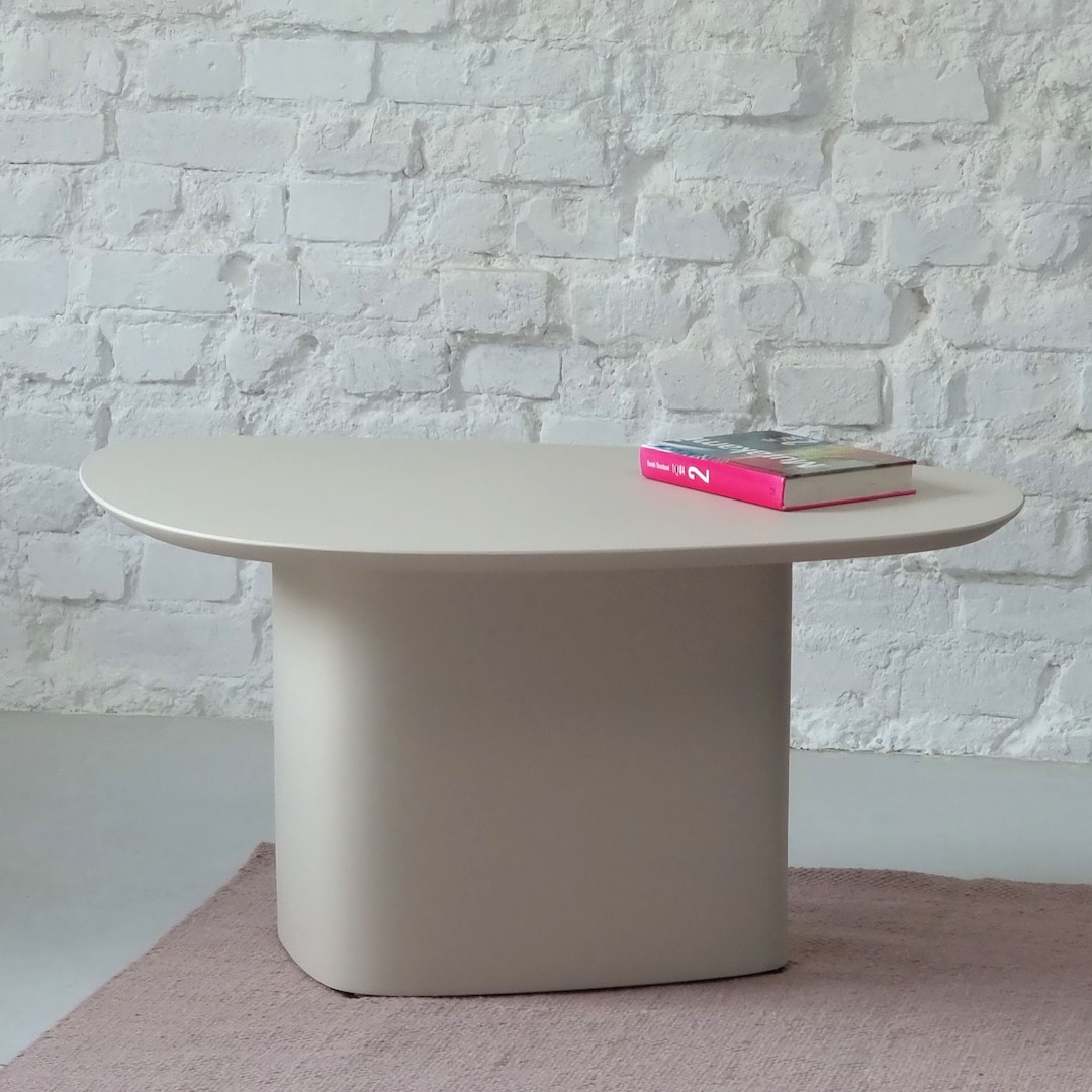 Cells Organic Shape Coffee Table on One Solid Leg Made From - Etsy