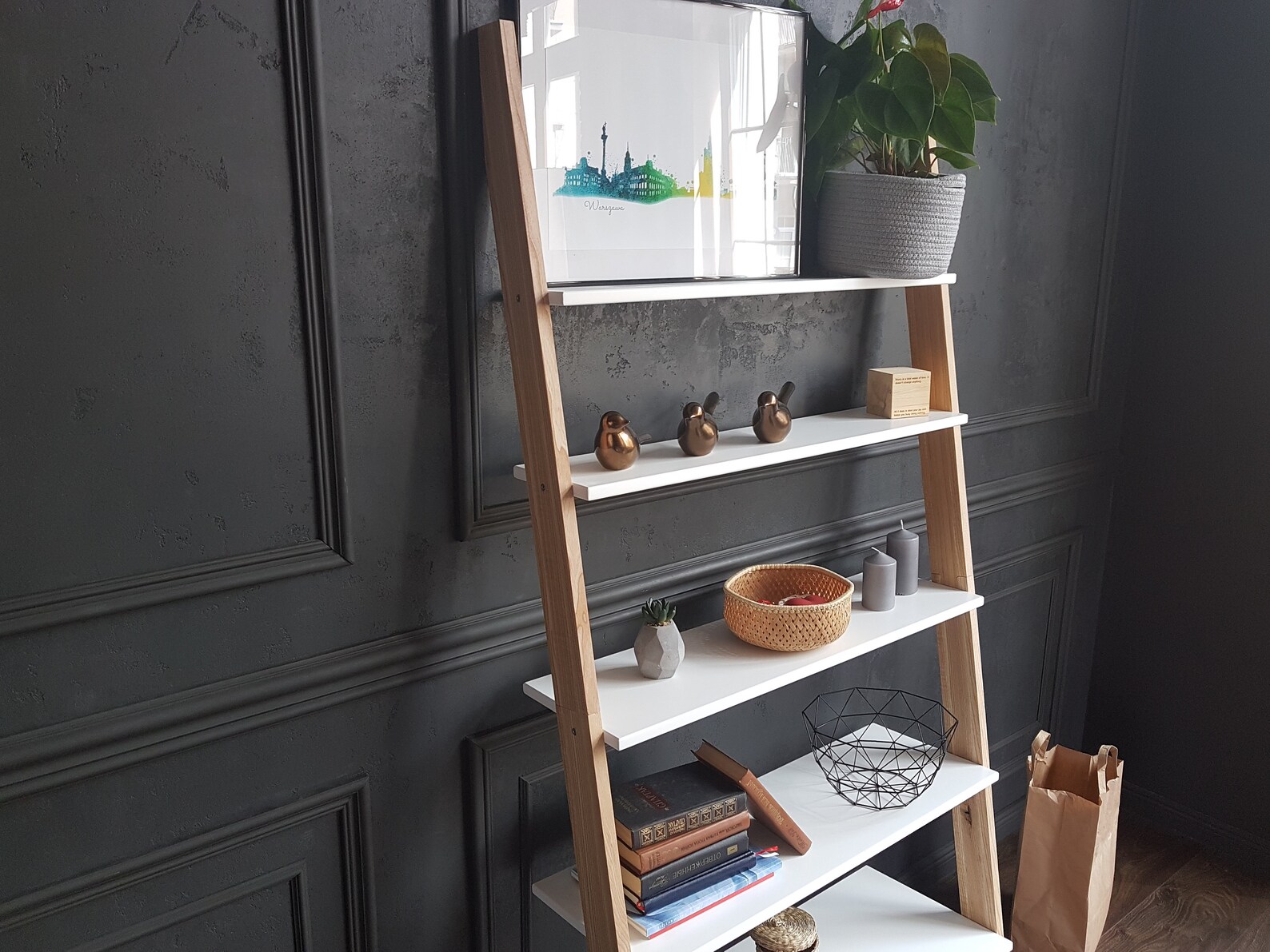 ASHME Wide Ladder Shelf Shelving Unit for Living Room - Etsy