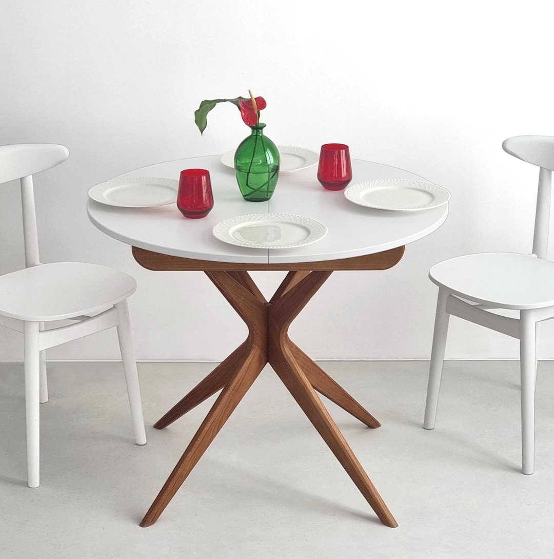 Extendable Round Dining Table 90cm JUBI (various Colours) - Etsy UK