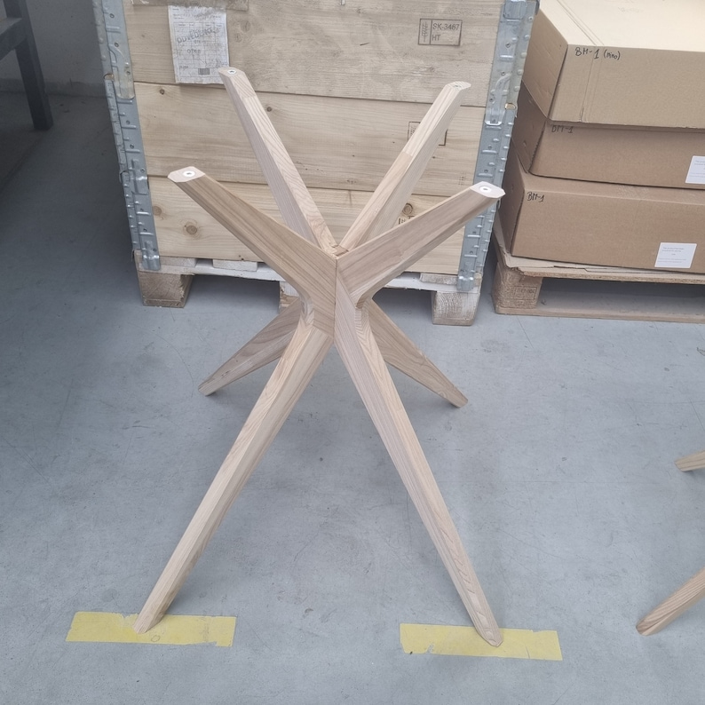 Table Base Solid Wood X Shape in Various Colours - Etsy UK