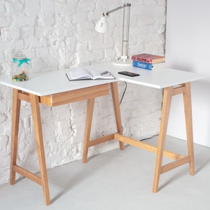 LUKA Small Corner Desk Ashwood W 115cm X D 85 Cm Right - Etsy