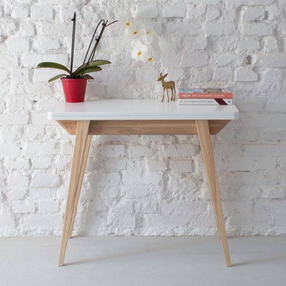 White extending console table store