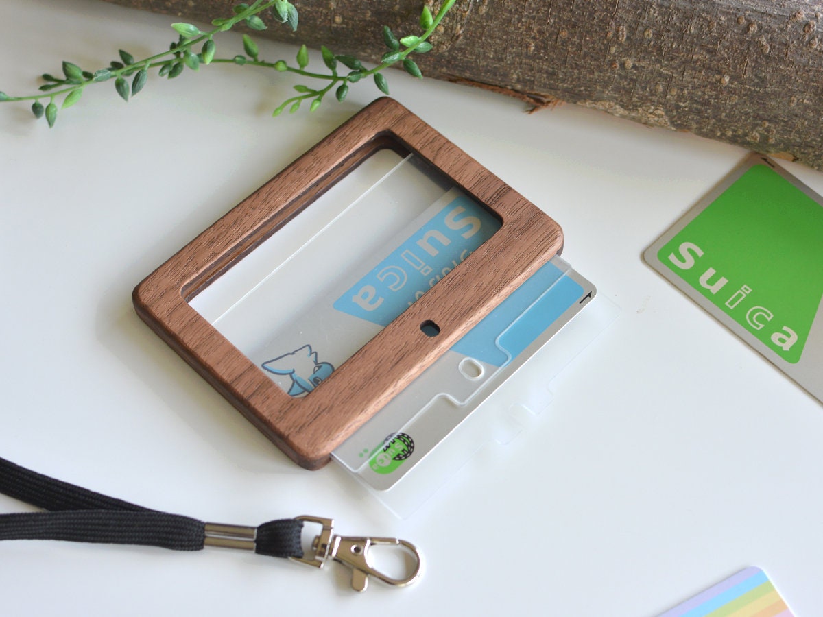 Wooden Neck Strap ID Card Holder/walnut - Etsy