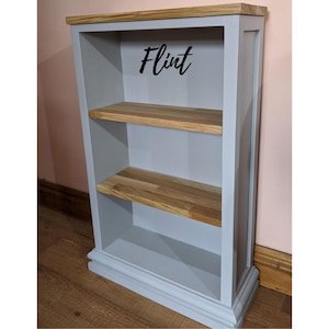 Small Painted Bookcase With Oak Shelves - Etsy