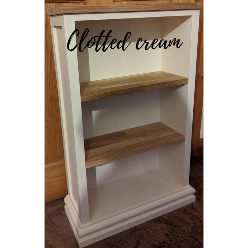 Small Painted Bookcase With Oak Shelves - Etsy