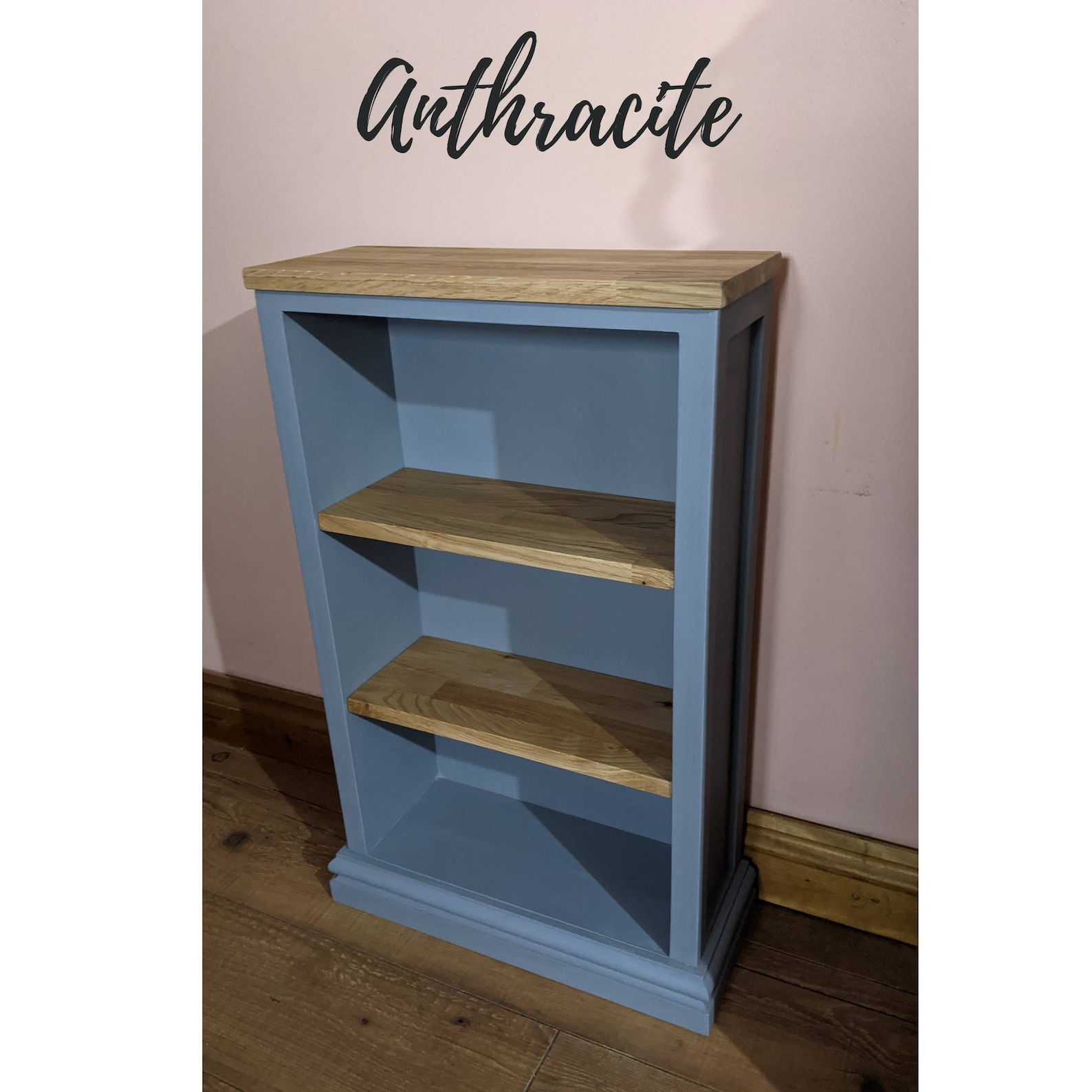 Small Painted Bookcase With Oak Shelves | Etsy UK