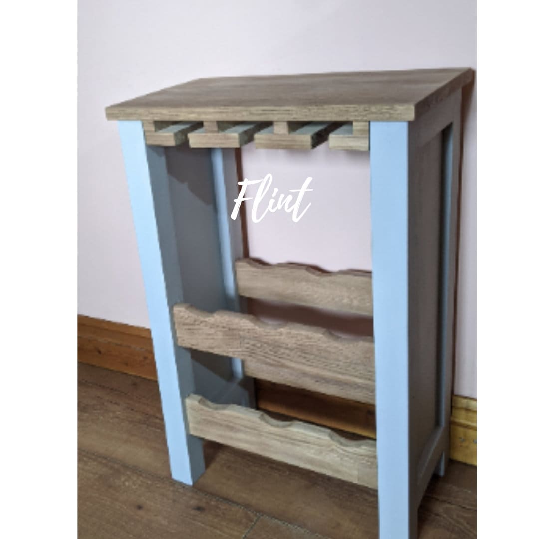 Painted Oak wine rack with glass storage | Etsy