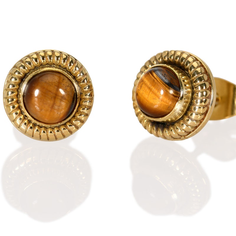 Gold Button Earrings - Etsy