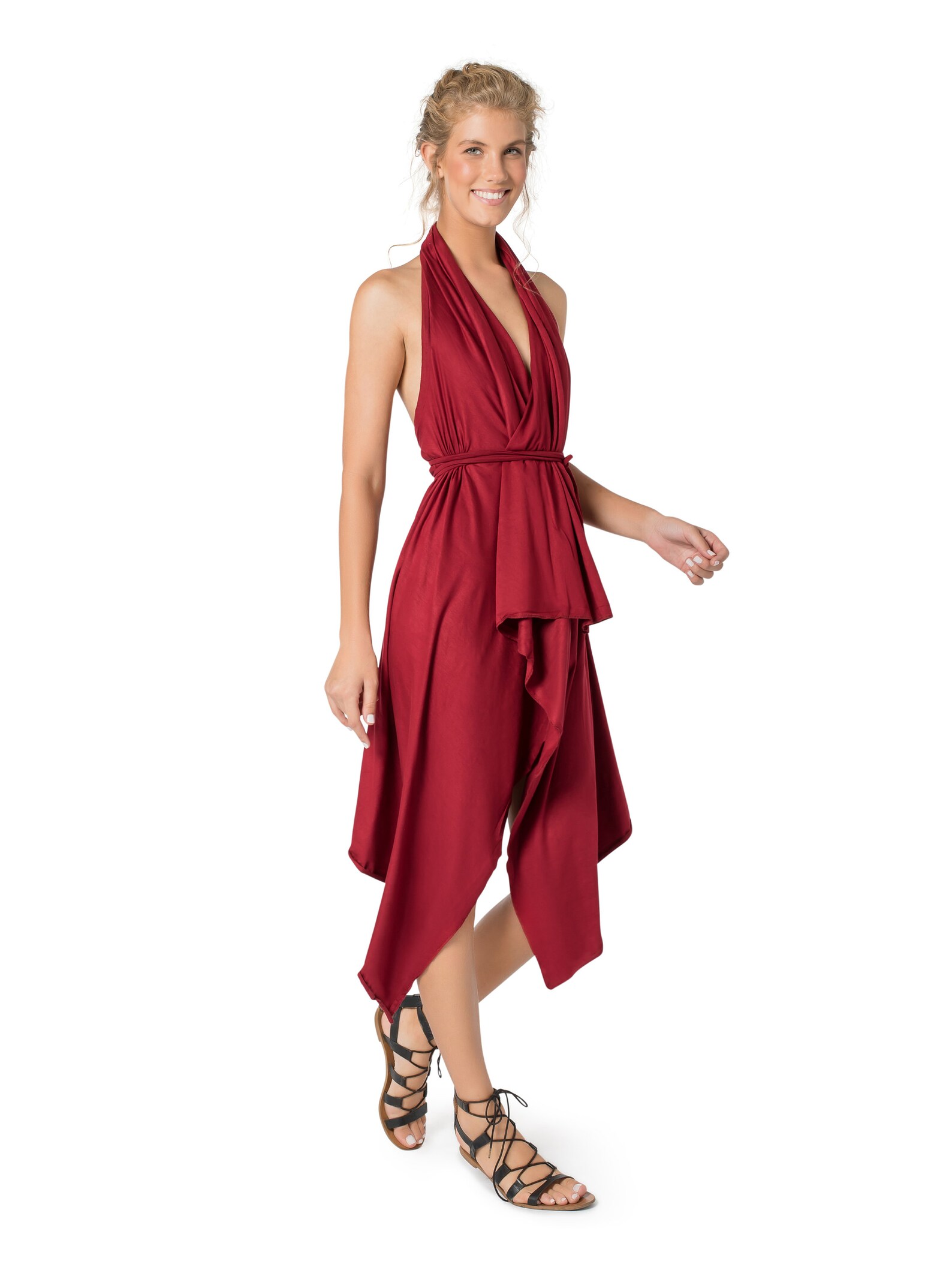 Versatile One Size Dress Sexy Red V-neck Dress for Women - Etsy