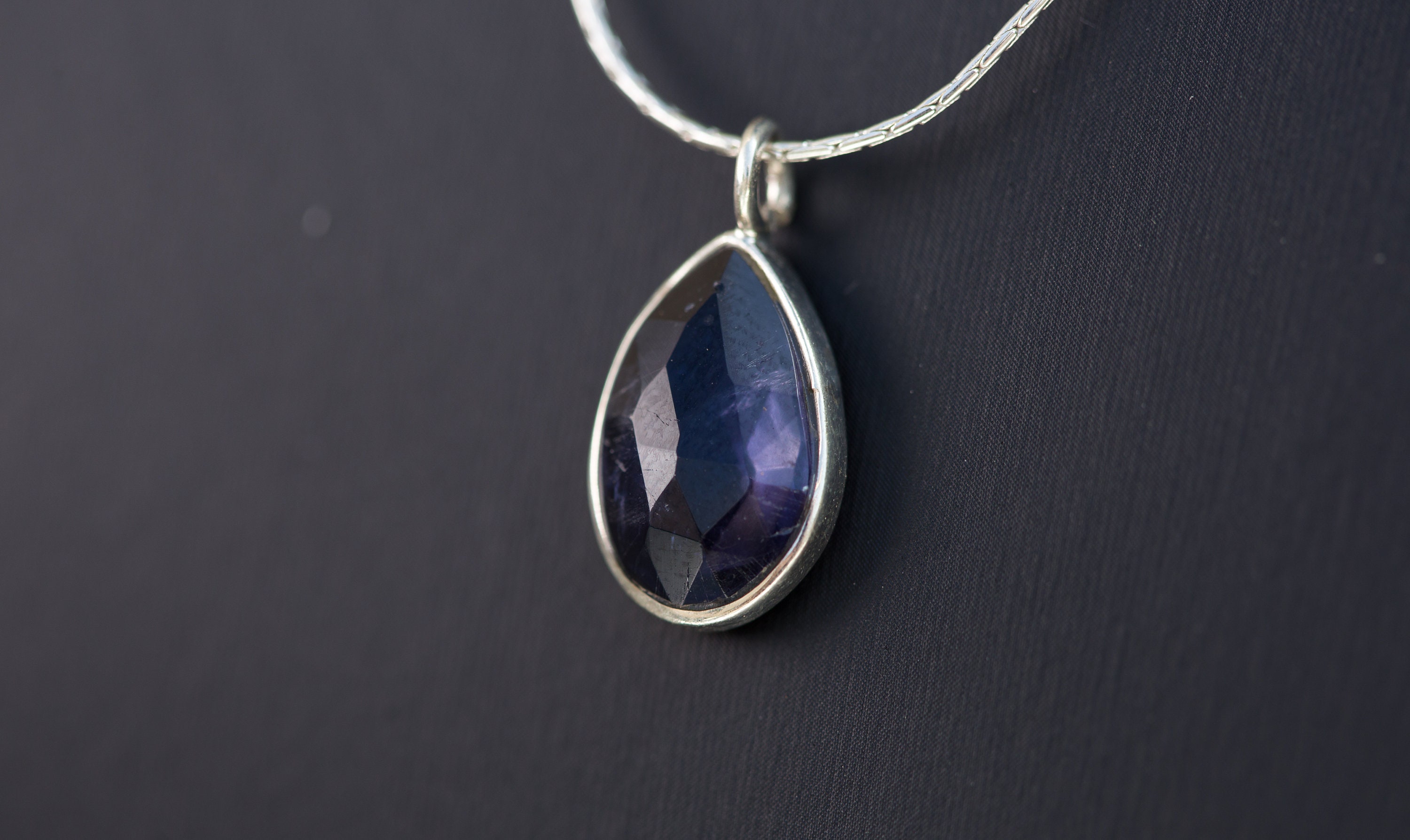 Blue Iolite Necklace, Iolite Pendant Necklace, Iolite Necklace for ...