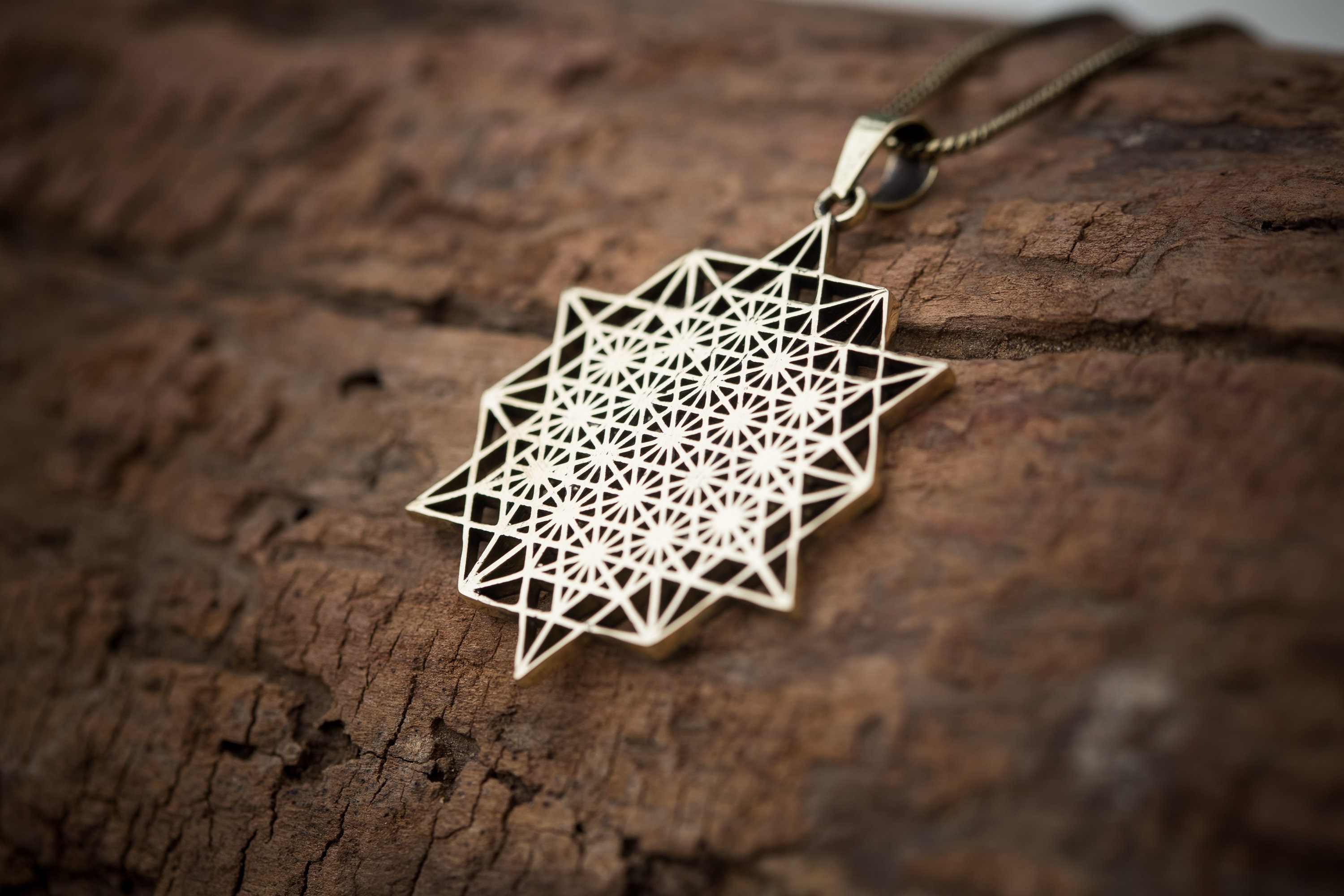 64 Tetrahedron Symbolic Charm Necklace for Women Golden - Etsy