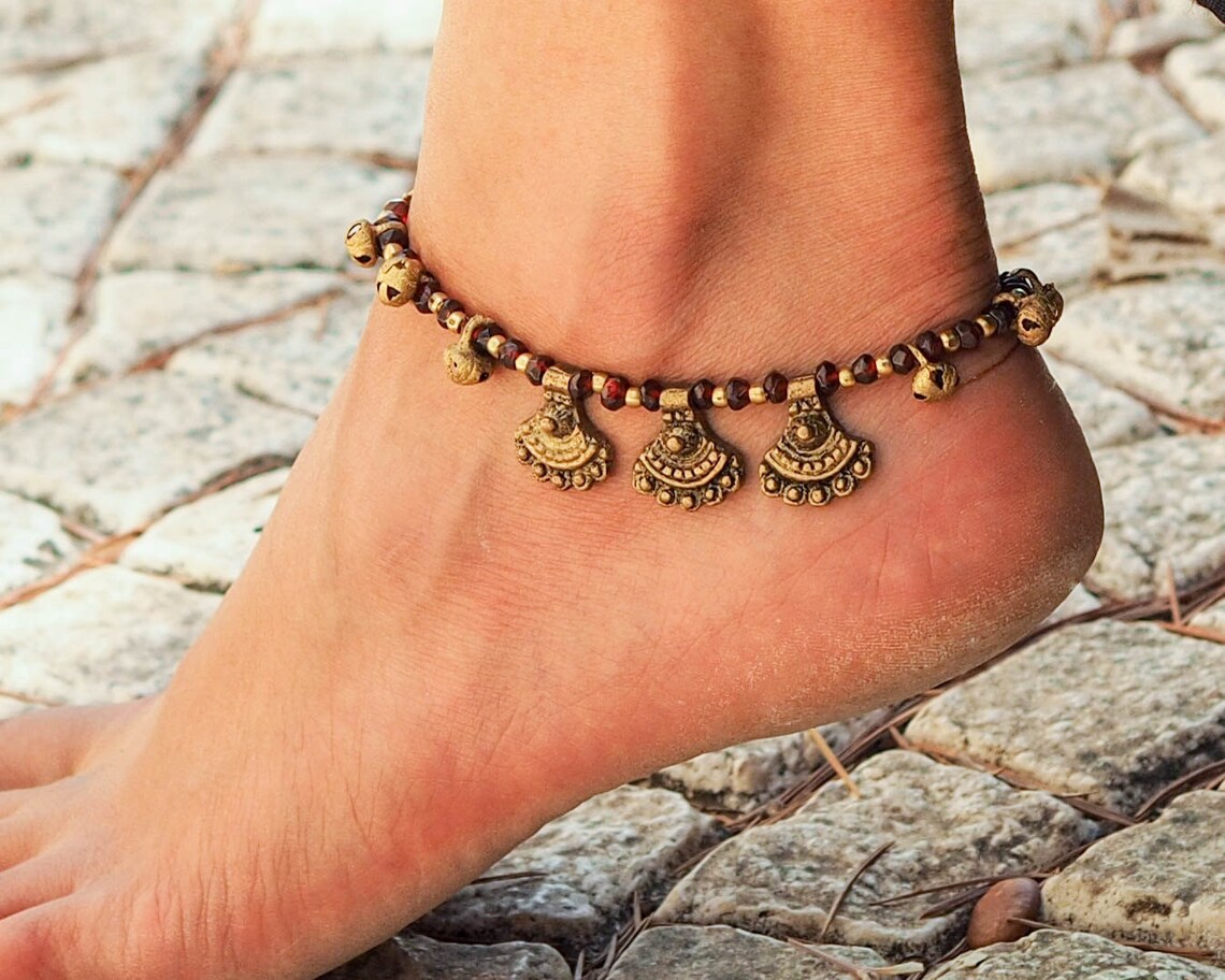 Handmade Garnet Anklet // Handmade Anklet // Garnet Anklet // - Etsy