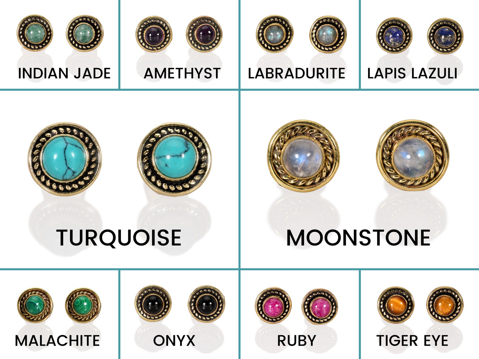 Turquoise Stud Earrings // Turquoise Earrings // Turquoise Ear Studs ...
