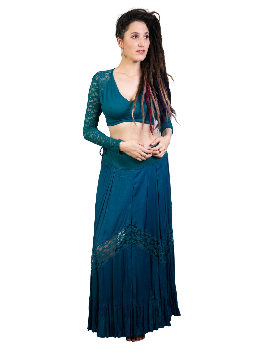 Activewear for Women, Lace Top, Crop Top for Women, Turquoise Choli Top ...