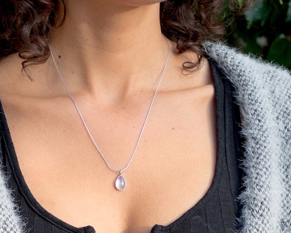 Moonstone Necklace // Moonstone Pendant Necklace // 925 | Etsy