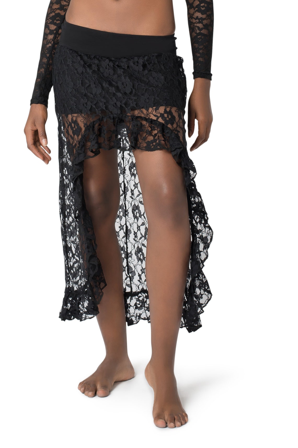 Unique Black Lace Skirt for Women Mini Maxi Asymmetrical | Etsy