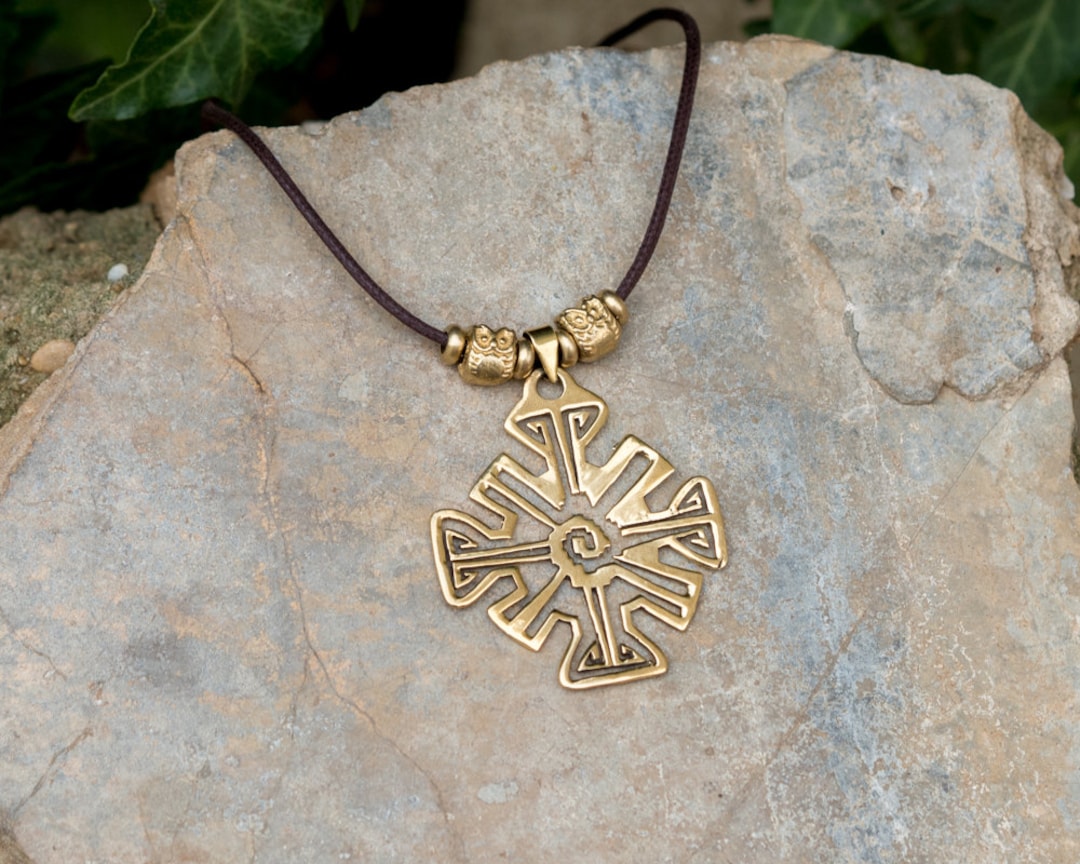 Mayan Necklace,tribal Necklace for Women,gold Geometric Necklace,sacred ...