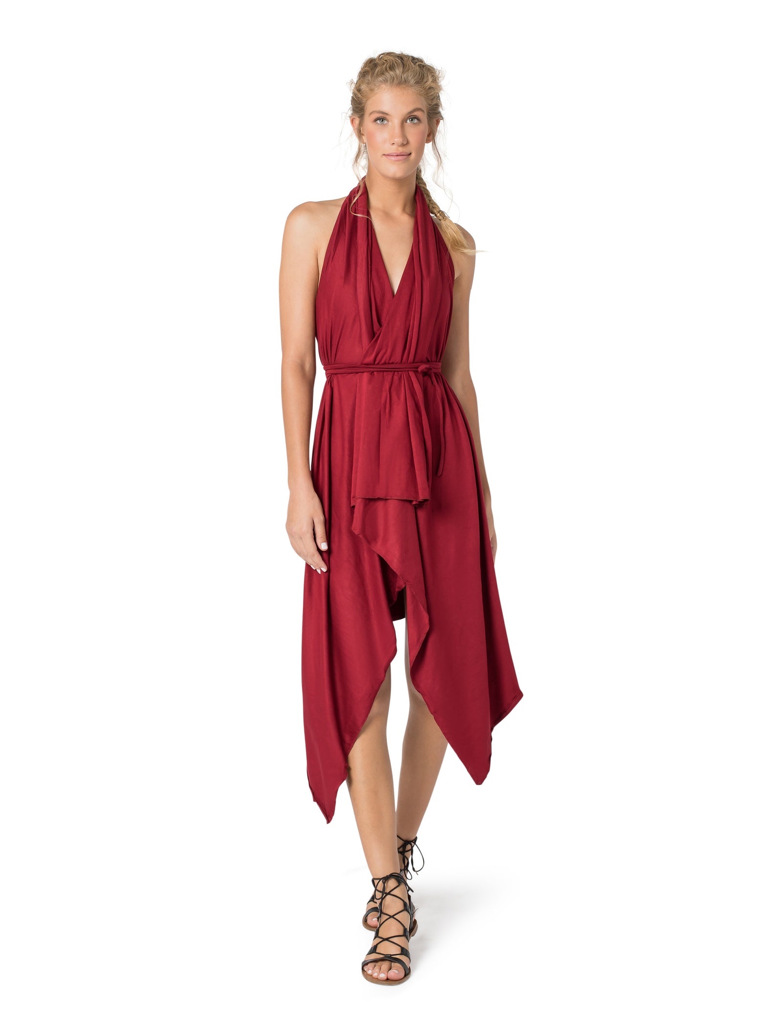 Versatile One Size Dress Sexy Red V-neck Dress for Women - Etsy