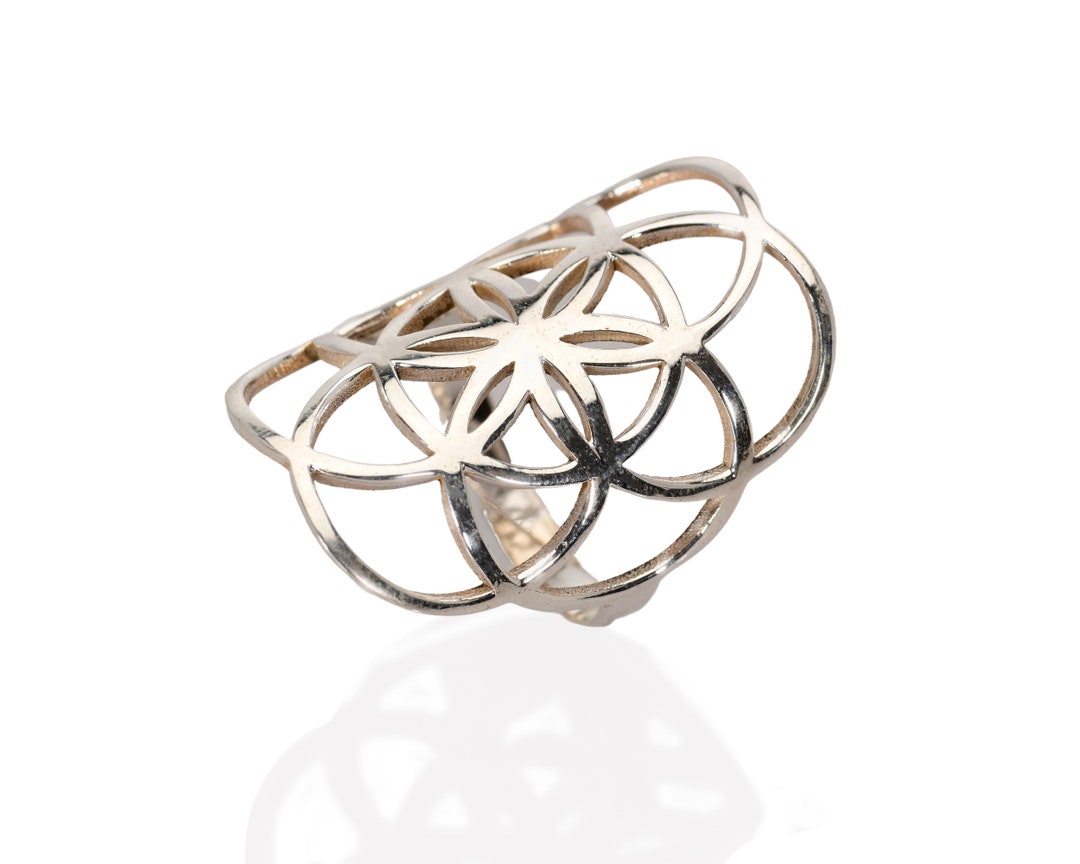 Mandala Ring, Flower of Life Ring, Sterling Silver Ring for Women ...
