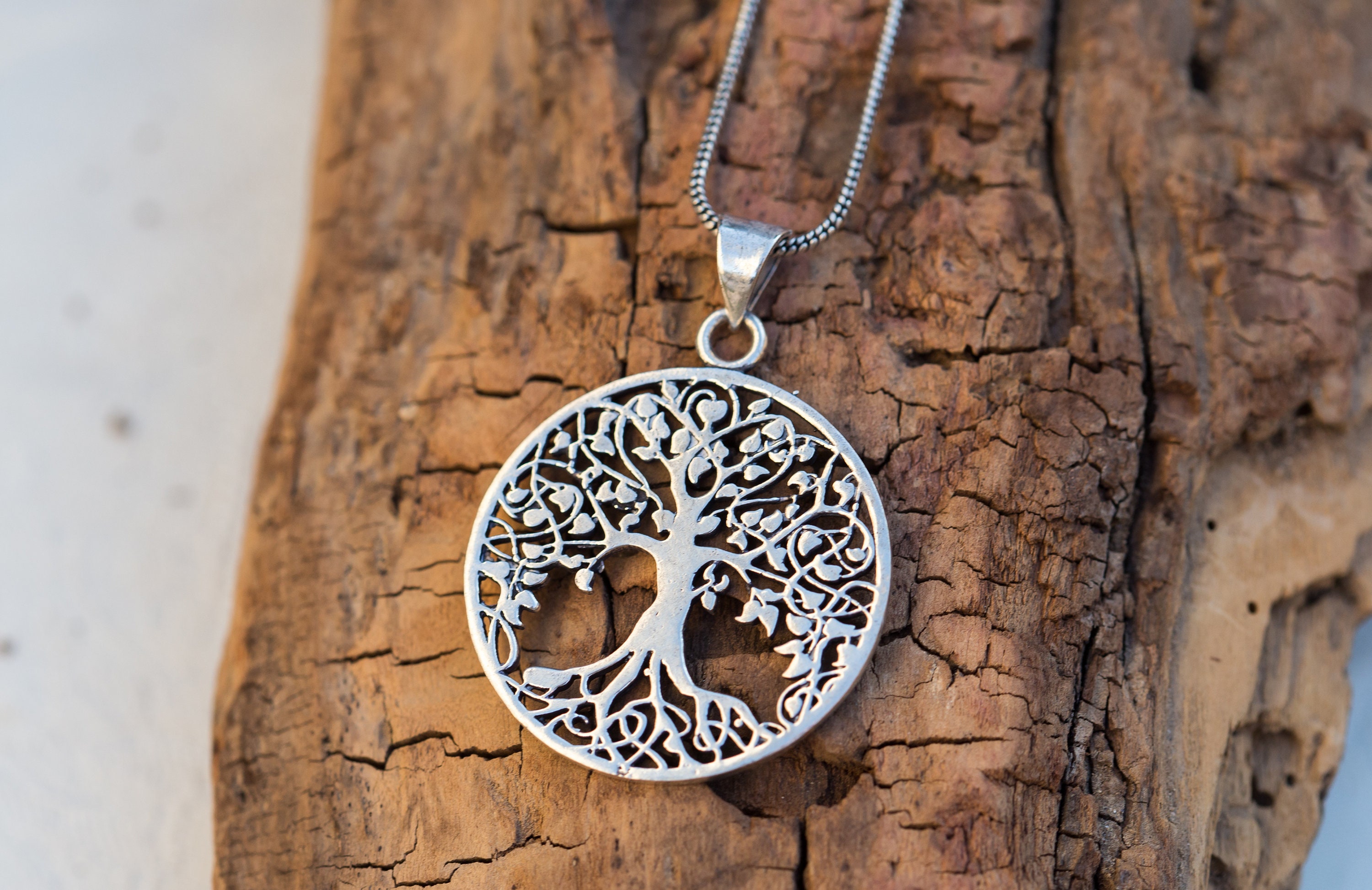 Tree of Life Necklace // Hippie Necklace // Sacred Geometry Tree of ...