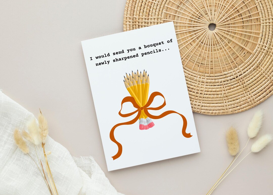 Bouquet of Pencils Card - Etsy
