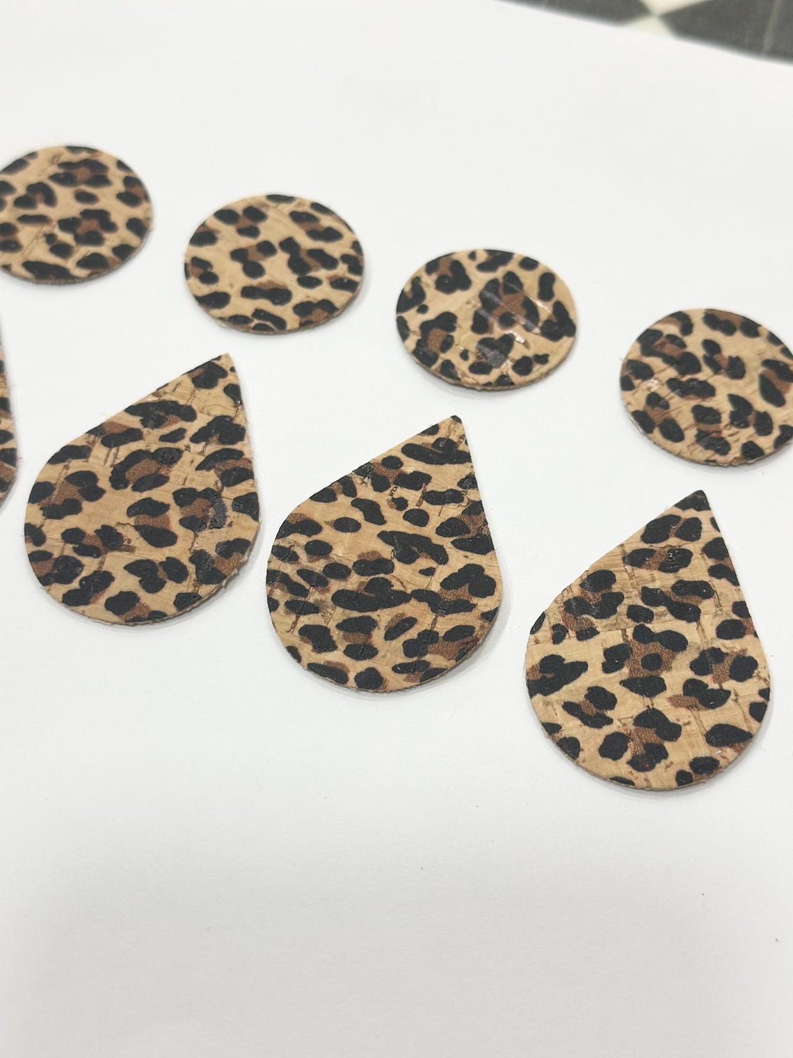 12 Leopard Print Cork Fabric Cutouts for Jewelry Making - Etsy