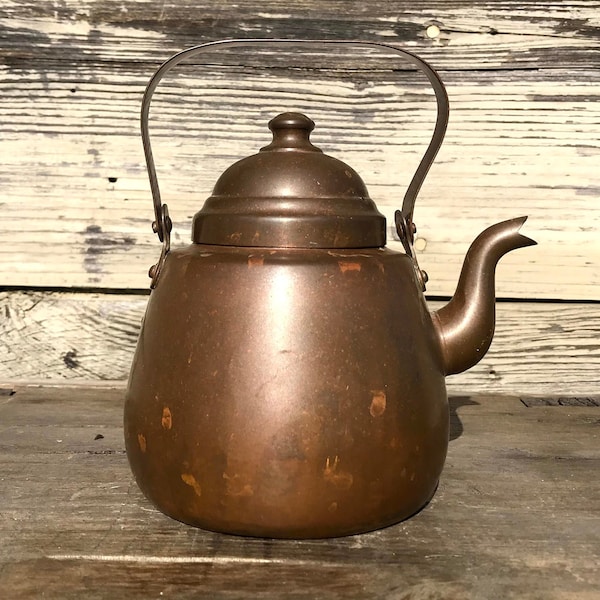 VINTAGE TAGUS COPPER Teapot, Copper Kettle, Made in Portugal, Rustic ...