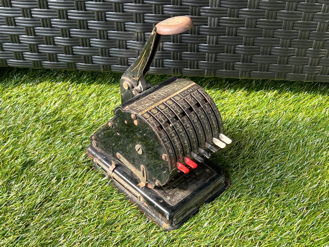 Antique Check Writer, F & E Hedman Chicago Collectible Bank Memorabilia ...