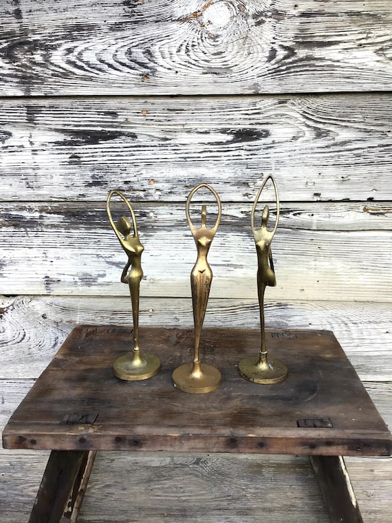 Vintage Brass Ballet Ballerina Figurines Dancing Shelf Decor | Etsy