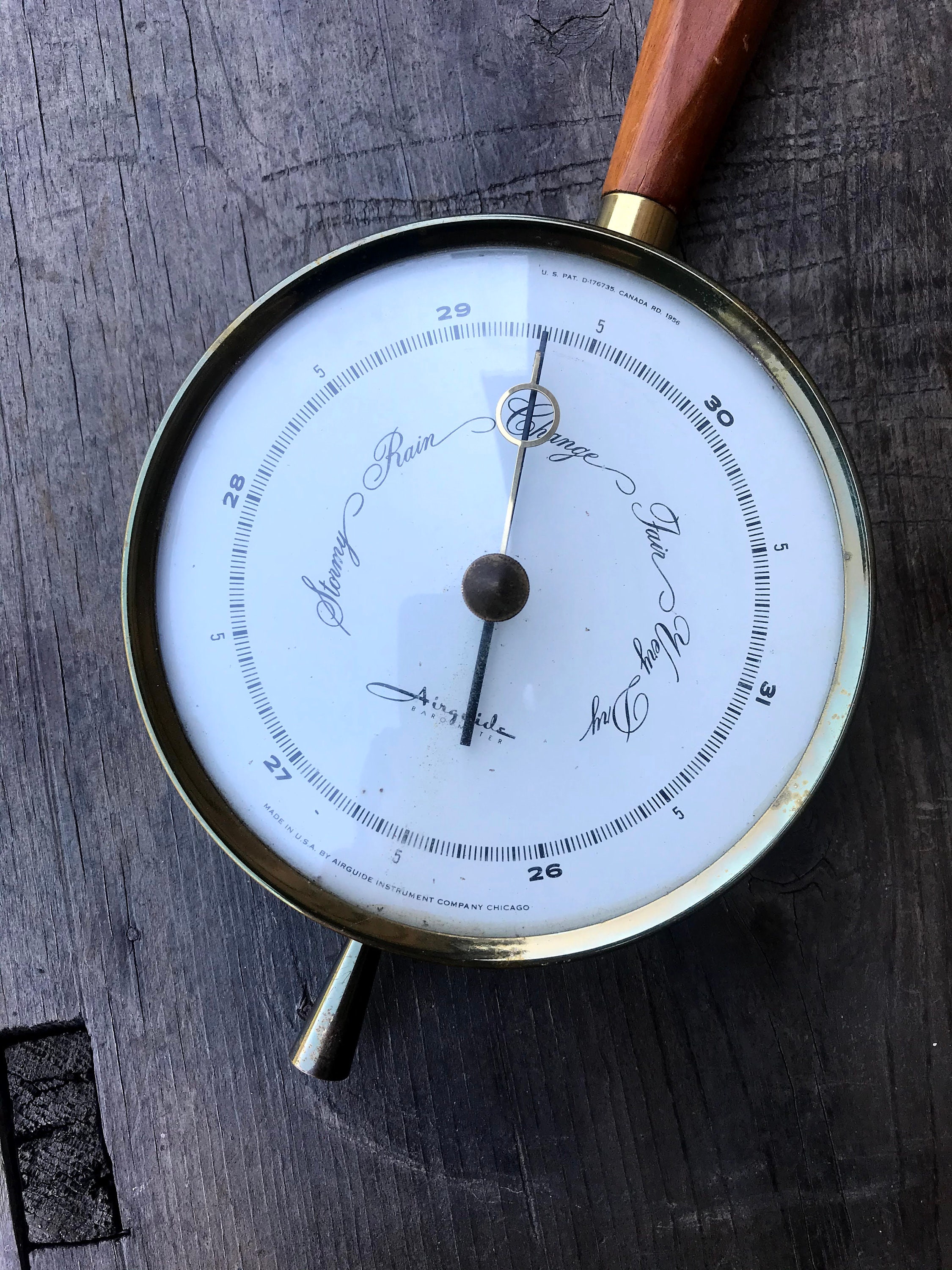 Vintage Airguide Barometer, 1956 Wall Hanging Banjo Barometer, Chicago ...